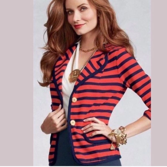 CAbi | Jackets & Coats | Yacht Clubstriped Blazer By Cabim | Poshmark